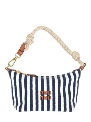 Miu Miu Striped Shirt - Blu+cognac