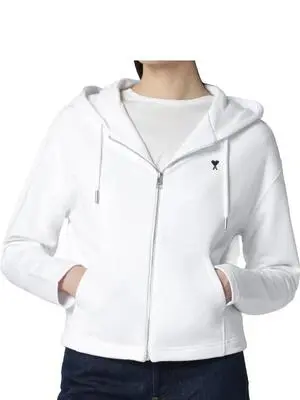 Ami AMI De Coeur Contrast Hoodie Blanc