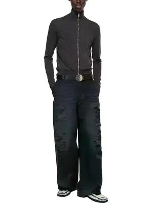 Acne Studios Mended Distressed Trousers - Black