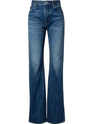Alaïa Bootcut Jeans In Stone - Blue