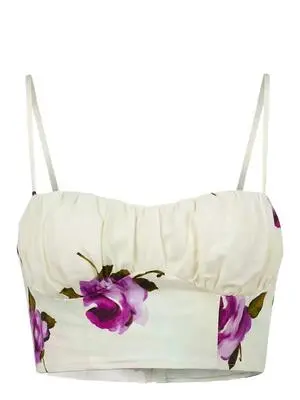 NICHOLAS Floral Print Spaghetti Strap Top - Neutrals