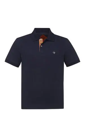Mcm Diamond Patch Piqué Polo - Navy
