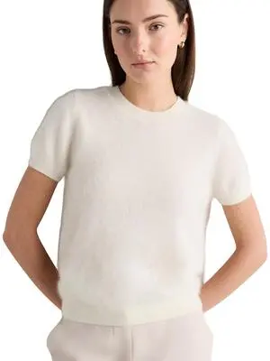 Quince Brushed Cashmere T-Shirt Ivory