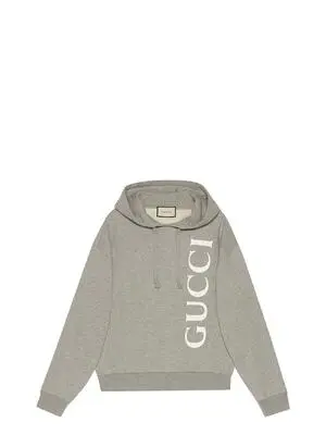 Gucci Printed Hooded Sweatshirt - Grey