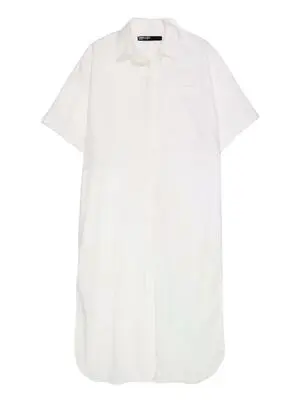 Bimba Y Lola Embroidered Cut-out Shirt Dress - White