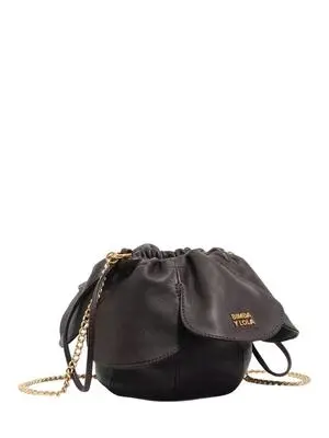 Bimba Y Lola Petalo Leather Bucket Bag - Brown