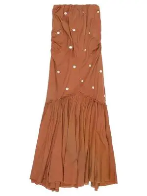 Bimba Y Lola Embellished Ruffled Dress - Brown