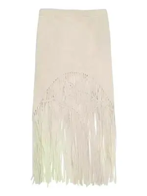 Bimba Y Lola Fringe Trim Skirt - Neutrals