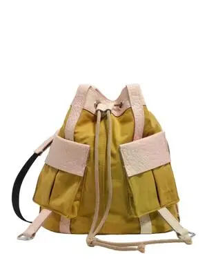 Bimba Y Lola Small Grained Leather Bucket Bag - Yellow