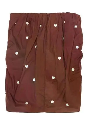 Bimba Y Lola Bimba Y Lola Sequin Embellished Gathered Strapless Top Brown