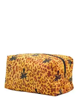Bimba Y Lola Leopard And Palm Print Pouch - Yellow