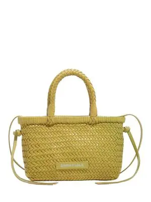 Bimba Y Lola Bimba Y Lola Small Woven Leather Tote Bag Yellow