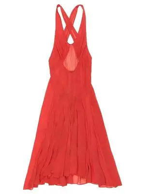 Bimba Y Lola V-neck Criss-cross Midi Dress - Red