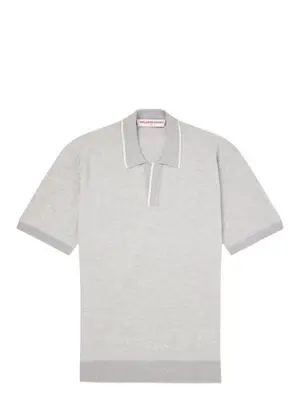 Orlebar Brown Horton Cotton And Wool-blend Polo Shirt - Gray