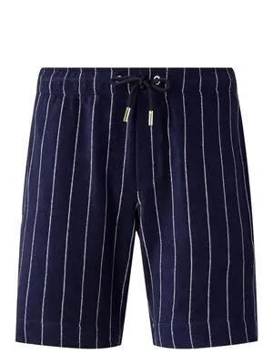 Orlebar Brown Striped Cotton-terry Shorts - Navy