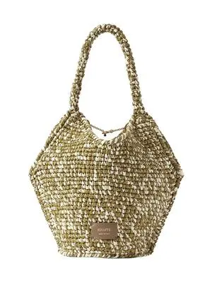 Khaite Lotus Mini Woven Tote - Green