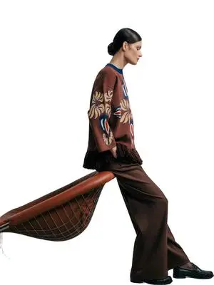 PAULA Dominique Wide-leg Tailored Pants - Brown