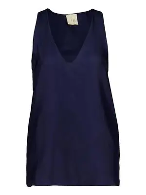 PAULA Nama Serena Peacoat Silk Tank Top - Blue