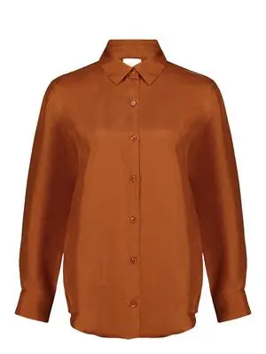 PAULA Name Ametista Cinnamon Stick Silk Shirt - Orange