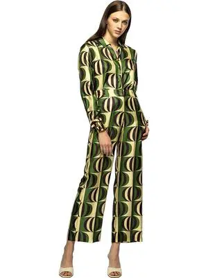 PAULA S Amethysta Modernchess Printed Silk Twill Shirt - Multicolour