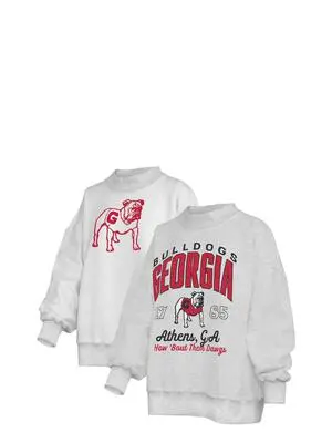 PRESSBOX Georgia Bulldogs Reversible Sweatshirt - Heather Gray