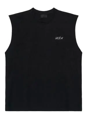 RtA Terry Muscle Tee - Black Cursive