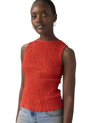 LEVI'S Bella Smocked Tank Top - Signal Red