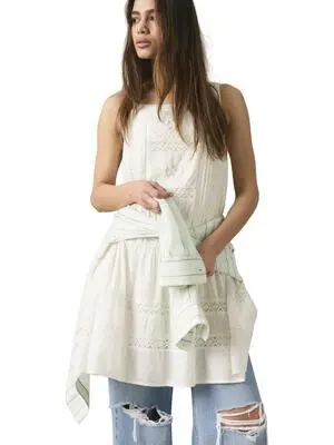 LEVI'S Kate Mini Dress With Square Neckline And Tiered Design - Cloud Dancer