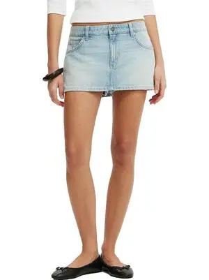 COTTON ON Low Rise Denim Miniskort - Laurel Blue