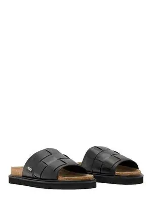ALLSAINTS AllSaints Woven Leather Slide Sandals