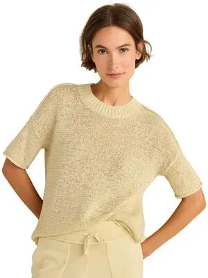 HAVEN WELL WITHIN Organic Cotton Linen Tape Yarn Sweater - Celery Leaf