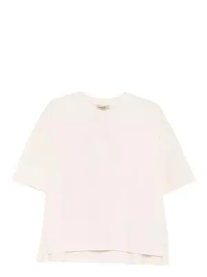 Woolrich Logo-embroidered Side-slit T-shirt - Neutrals
