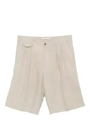 BRIGLIA 1949 Pleated Detail Shorts - Neutrals