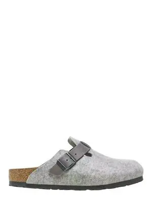 BIRKENSTOCK Boston Leather Mules - Grey