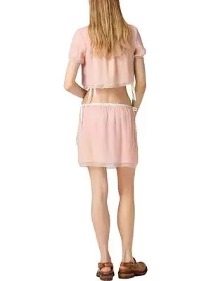 Miu Miu Two-tone Chiffon Mini Skirt - Pink