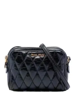 Miu Miu Matelassé Nappa Camera Crossbody Bag - Black