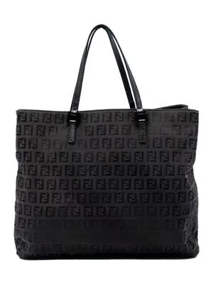Fendi Zucchino Canvas Tote Bag - Black