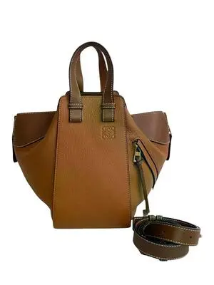 Loewe Bicolor Leather Hammock Satchel - Brown