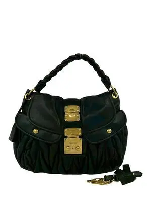 Miu Miu Matelassé Nappa Coffer Satchel - Black