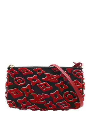 LOUIS VUITTON Louis Vuitton Urs Fischer Monogram Tuffetage Pochette Accessoires Satchel Red