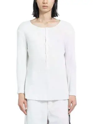 ANN DEMEULEMEESTER Ribbed T-shirt - White