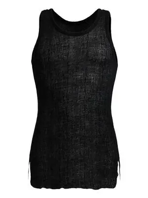 ANN DEMEULEMEESTER Ribbed Tank Top - Black