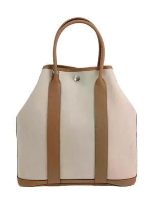 HERMÈS Hermès Gris-Béton Canvas Tote Bag