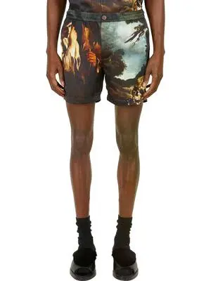 DEATH CIGARETTES Button-fastening Shorts - Blue
