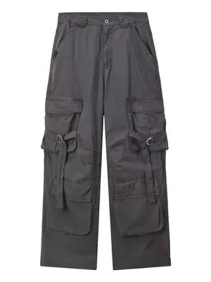 MUSIUM DIV. Cotton Buckle-detail Trousers - Grey
