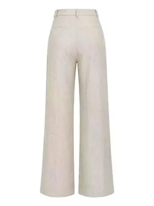BERWICH Double-pleated Linen Palazzo Pants - Neutrals
