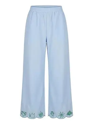 KING NAKED King Naked Sweet Nothing Embroidered Cotton Trousers