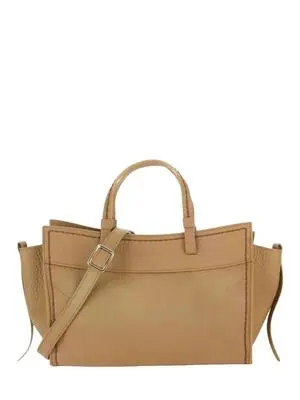 VISONA` Visona Vanity Grained-leather Tote Bag - Neutrals
