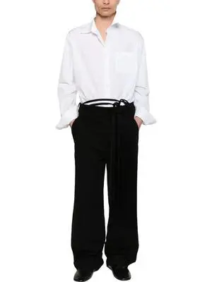 ANN DEMEULEMEESTER Drawstring-side Trousers - Black
