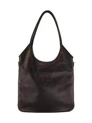 Miu Miu Coffee Ivy Leather Shoulder Bag - Brown